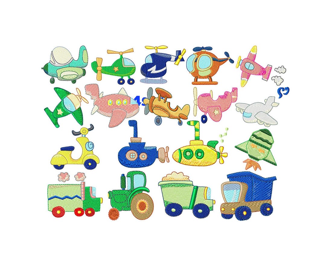 Vehicle Embroidery Design Bundle Airplane Embroidery Designs Machine ...