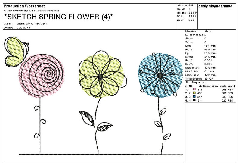 Scribble Spring Embroidery Mini Flowers Embroidery Design Daisy ...