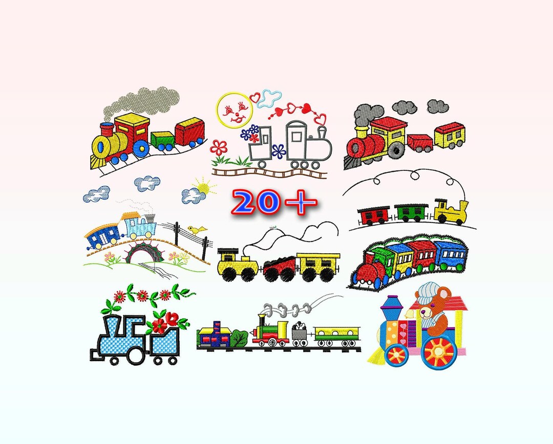 20+ Train Embroidery Design Bundle - Transport Embroidery Designs ...