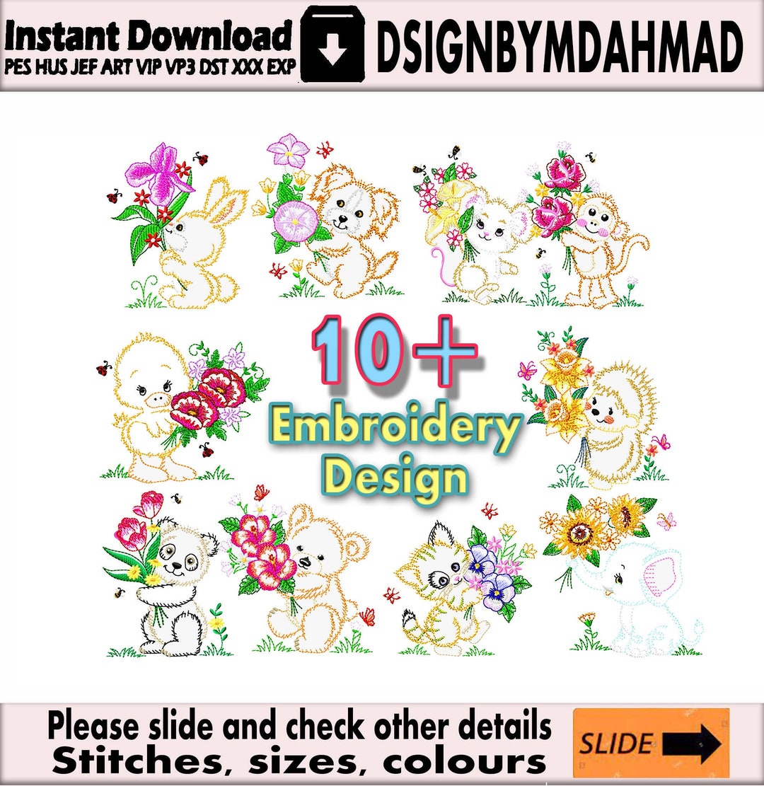 10+ Baby Animal Embroidery Design Bundle - Woodland Animal Embroidery ...