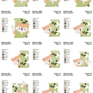 Baby Red Fox Alphabet Embroidery Design Bundle - Fox Font Embroidery ...