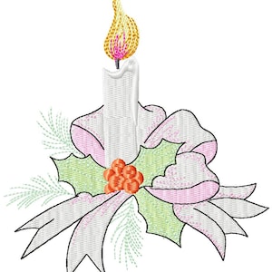 8+ Candle Embroidery Design Bundle - Christmas Candle Embroidery ...