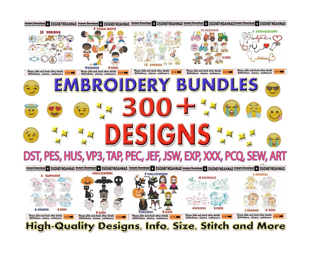300+ Ultimate Embroidery Design Mega Bundle - Machine Embroidery ...