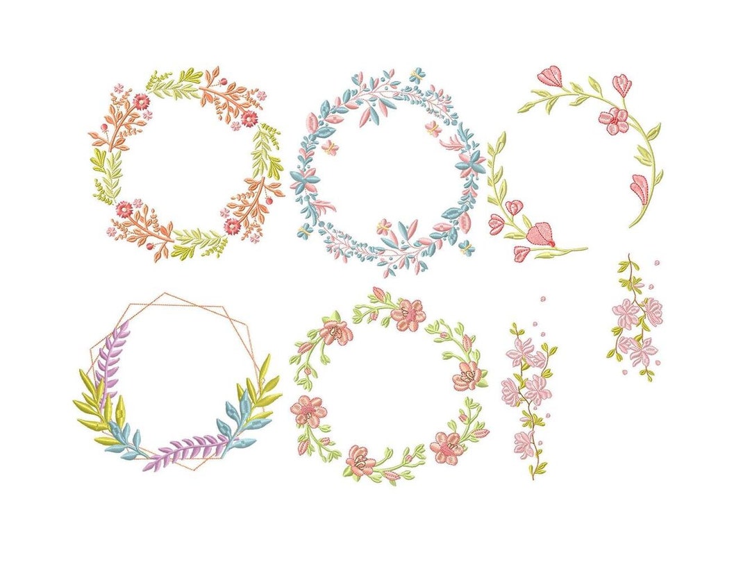 6+ Floral Monogram Embroidery Design Bundle - Flower Frame Embroidery ...