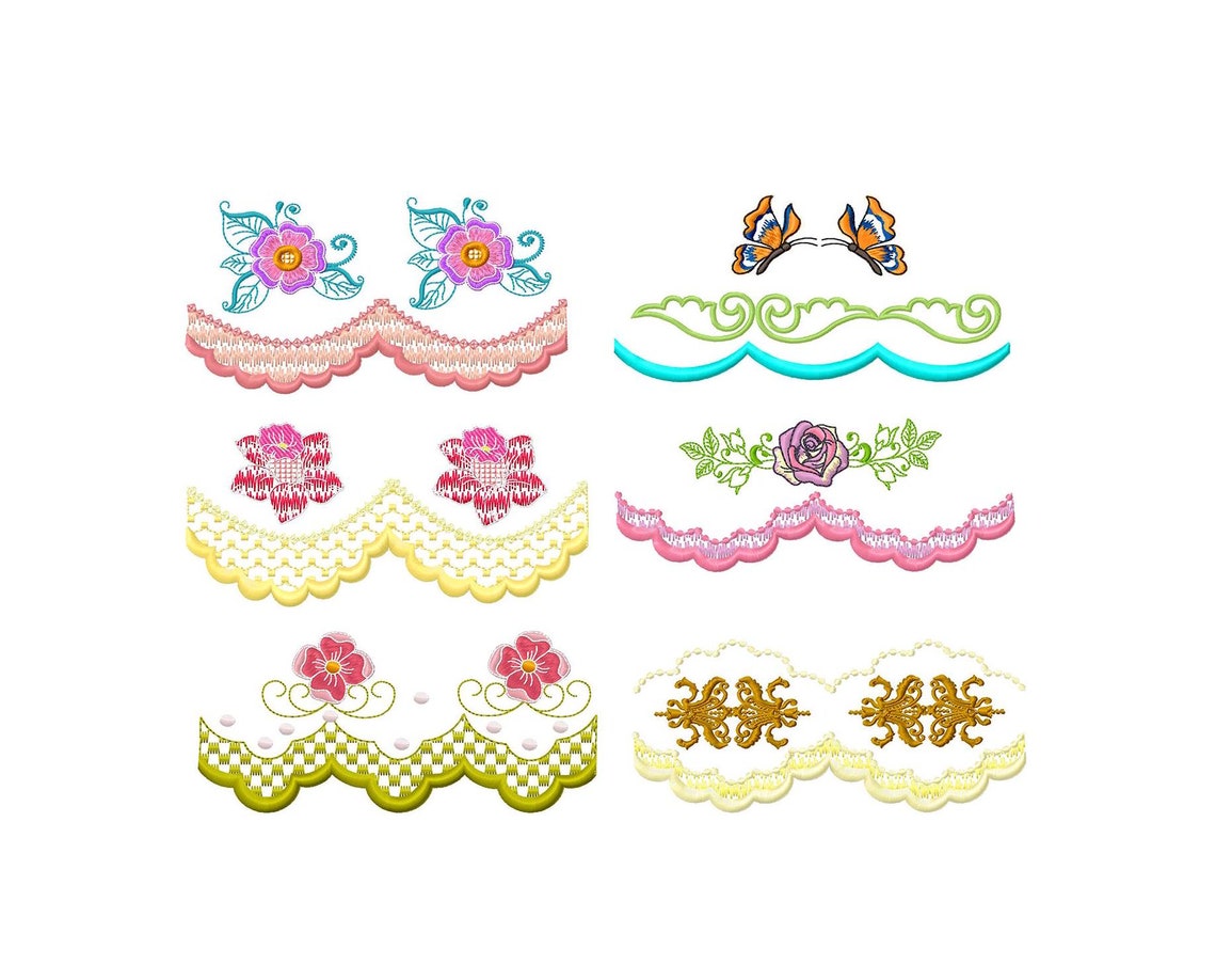 Endless Wreath Border Embroidery Design Bundle - Flower Embroidery ...
