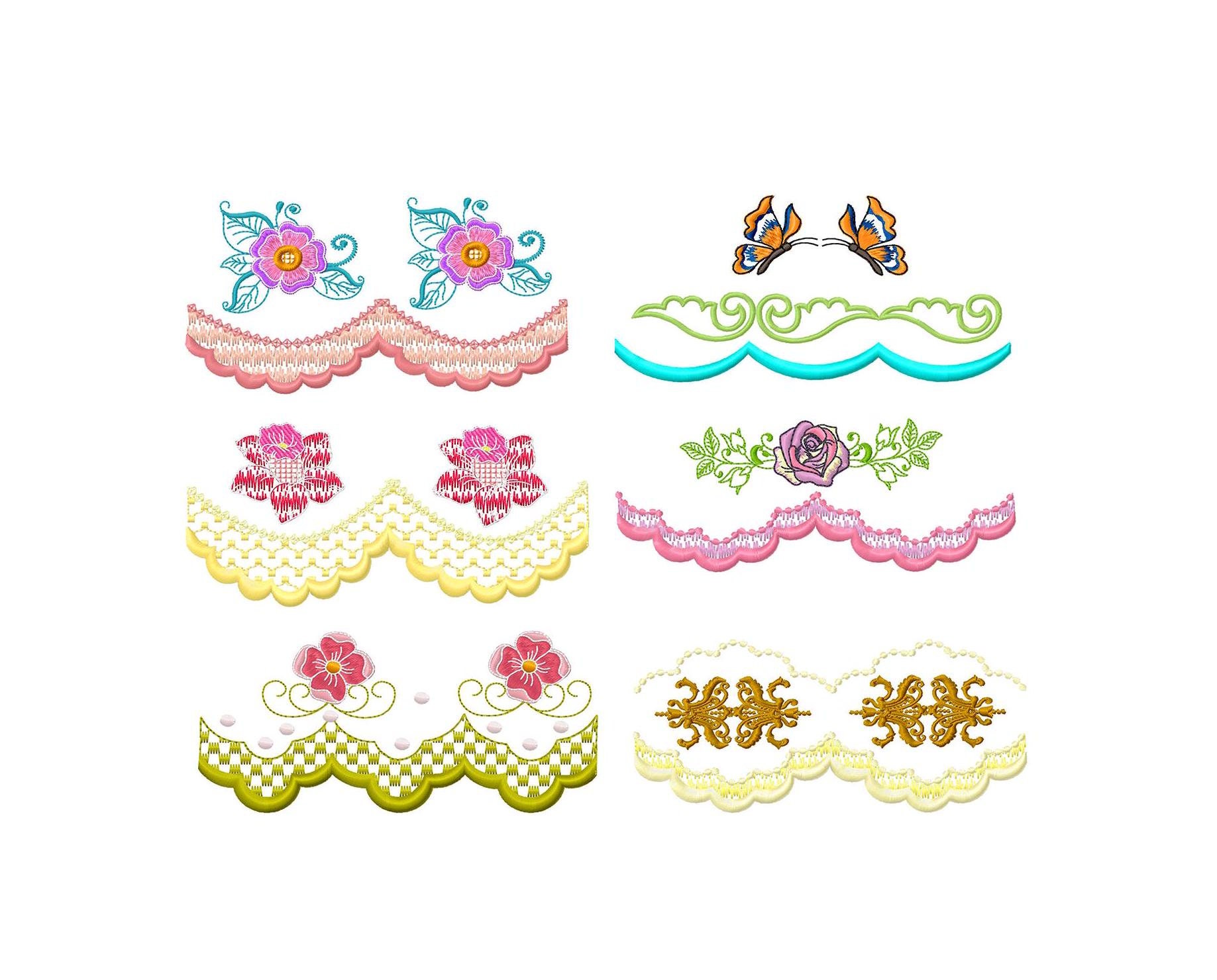 Endless Wreath Border Embroidery Design Bundle - Flower Embroidery ...