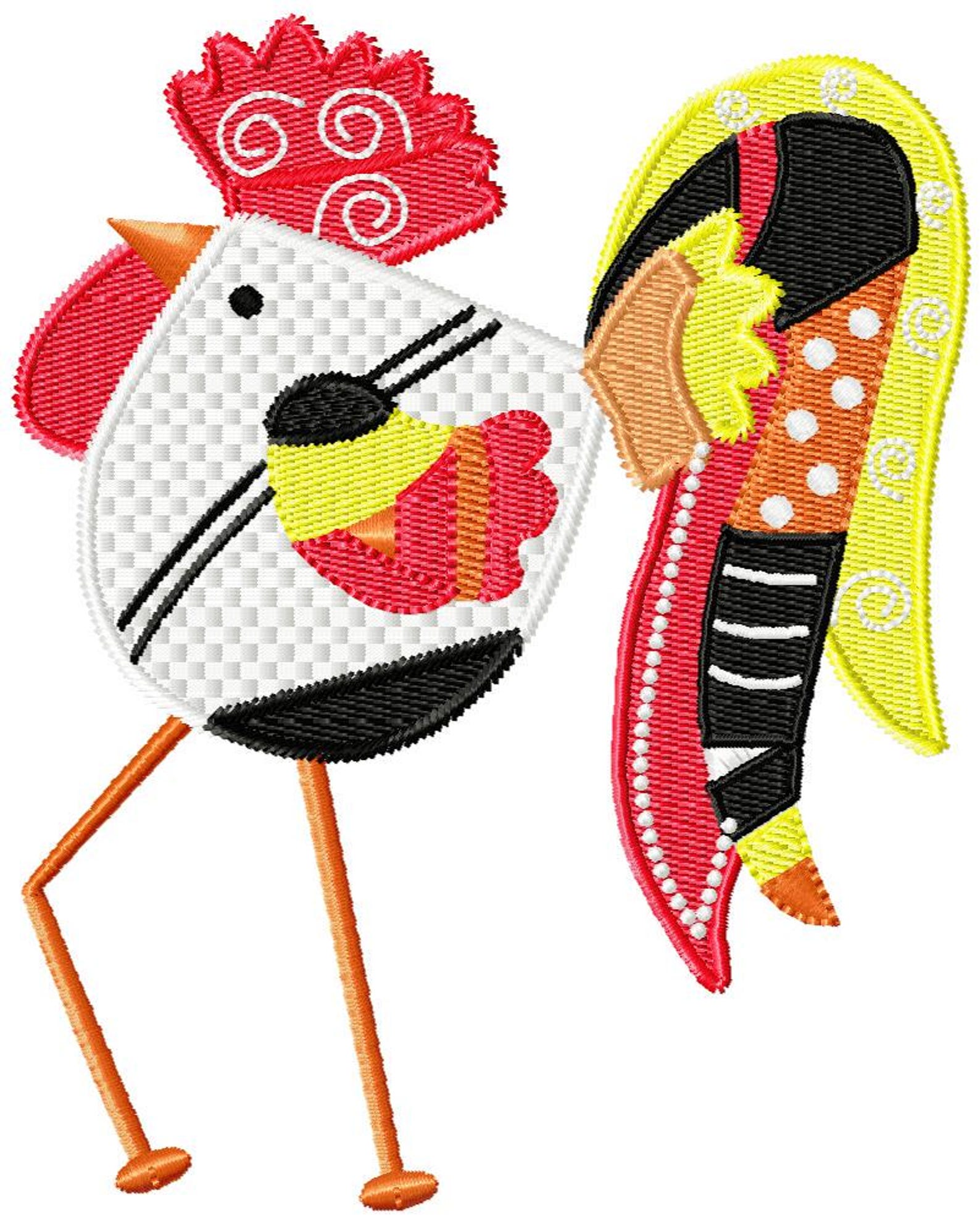 Chicken Embroidery Design Applique Bundle - Hen Embroidery Designs ...