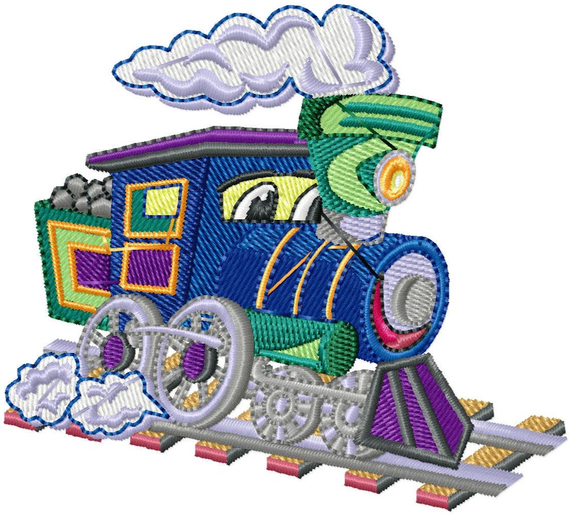 Train Engine Embroidery Design Bundle- Trains Embroidery Designs ...