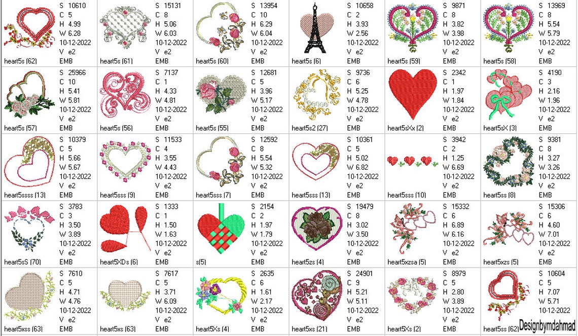 150+ Heart Embroidery Designs Bundle - Heart Machine Embroidery Design ...