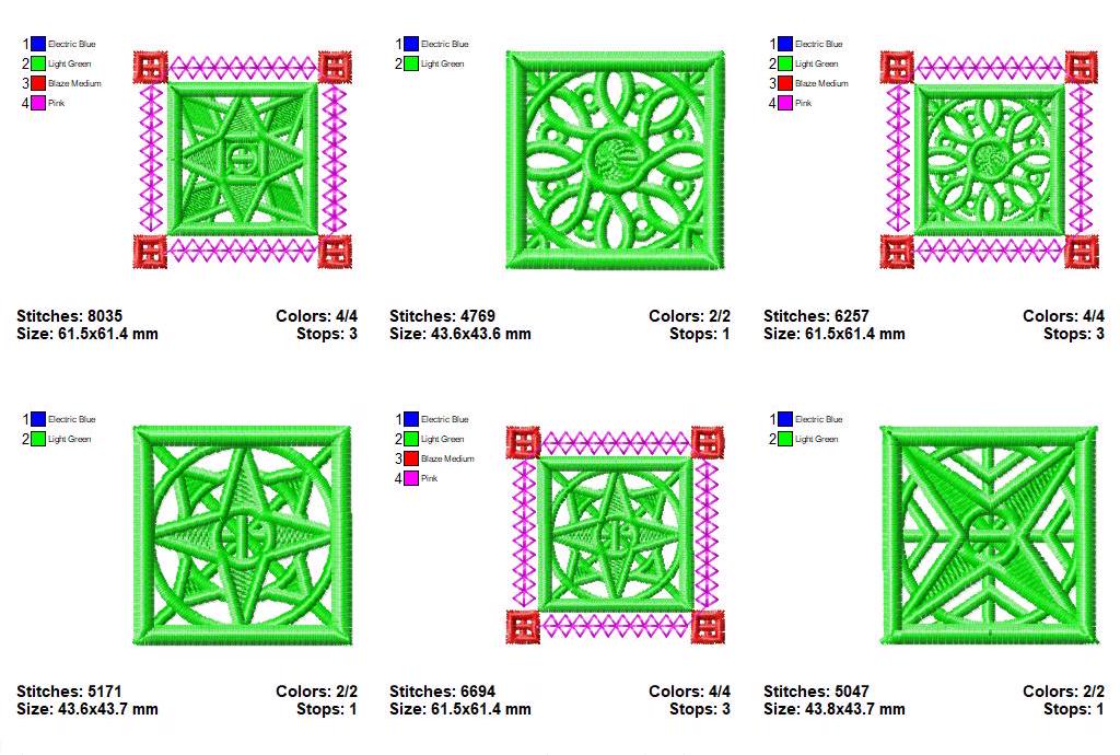 Square Frame Embroidery Design Bundle - Box Monogram Embroidery Designs ...