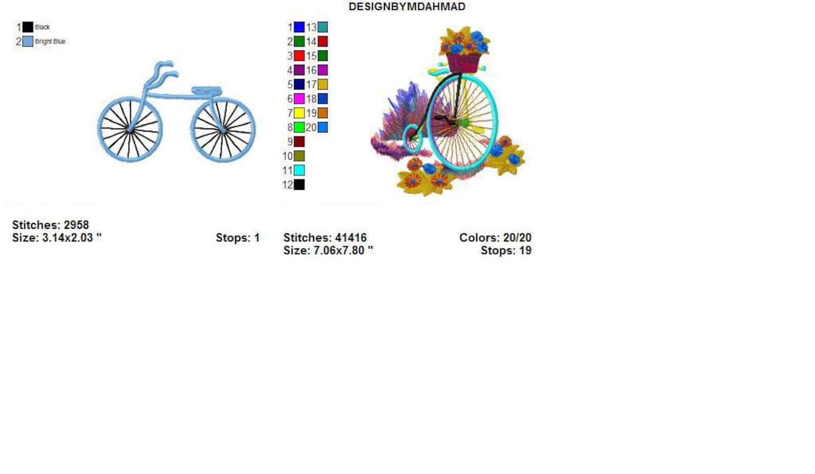 50+ Floral Bike Embroidery Design Bundle - Cycle Embroidery Designs ...