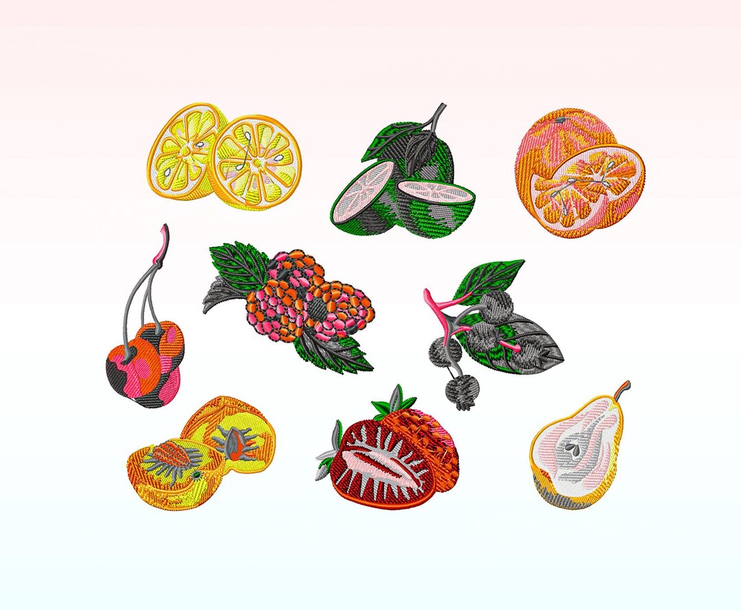 Fruit Embroidery Design Bundle - Orange Embroidery Designs Machine ...