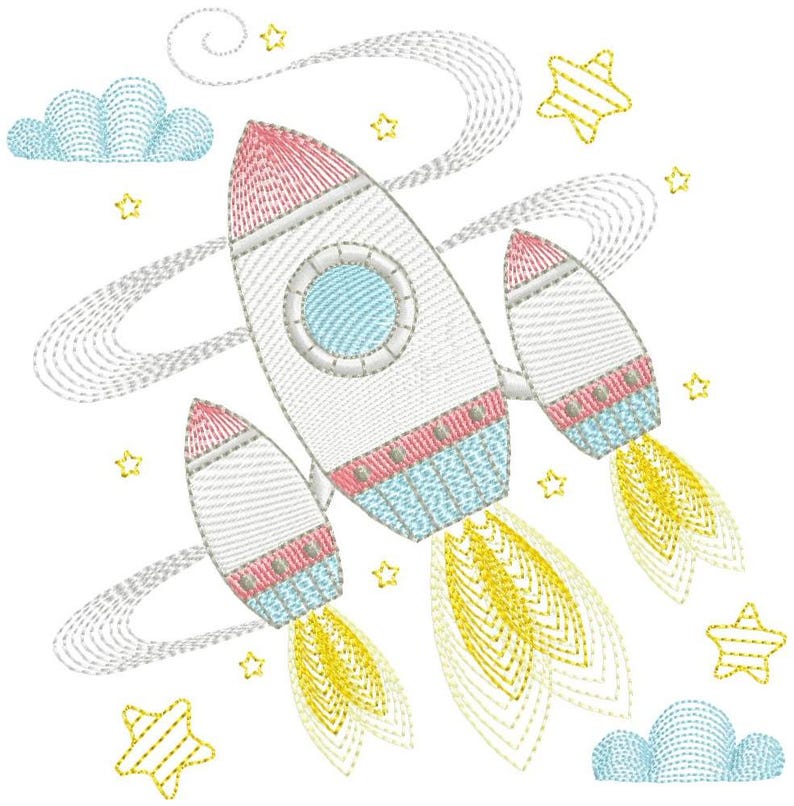Baby Astronauts Embroidery Design Bundle - Spaceship Embroidery Designs ...