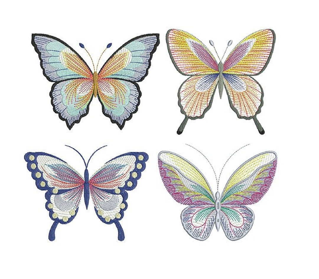 4 Types Butterfly Embroidery Design, Embroidery Designs Butterfly ...