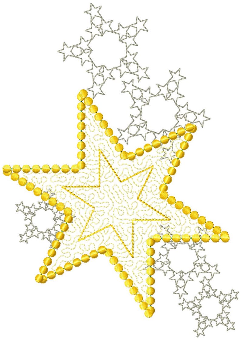 Floral Stars Embroidery Design Bundle - Shooting Swirly Classy Stars ...