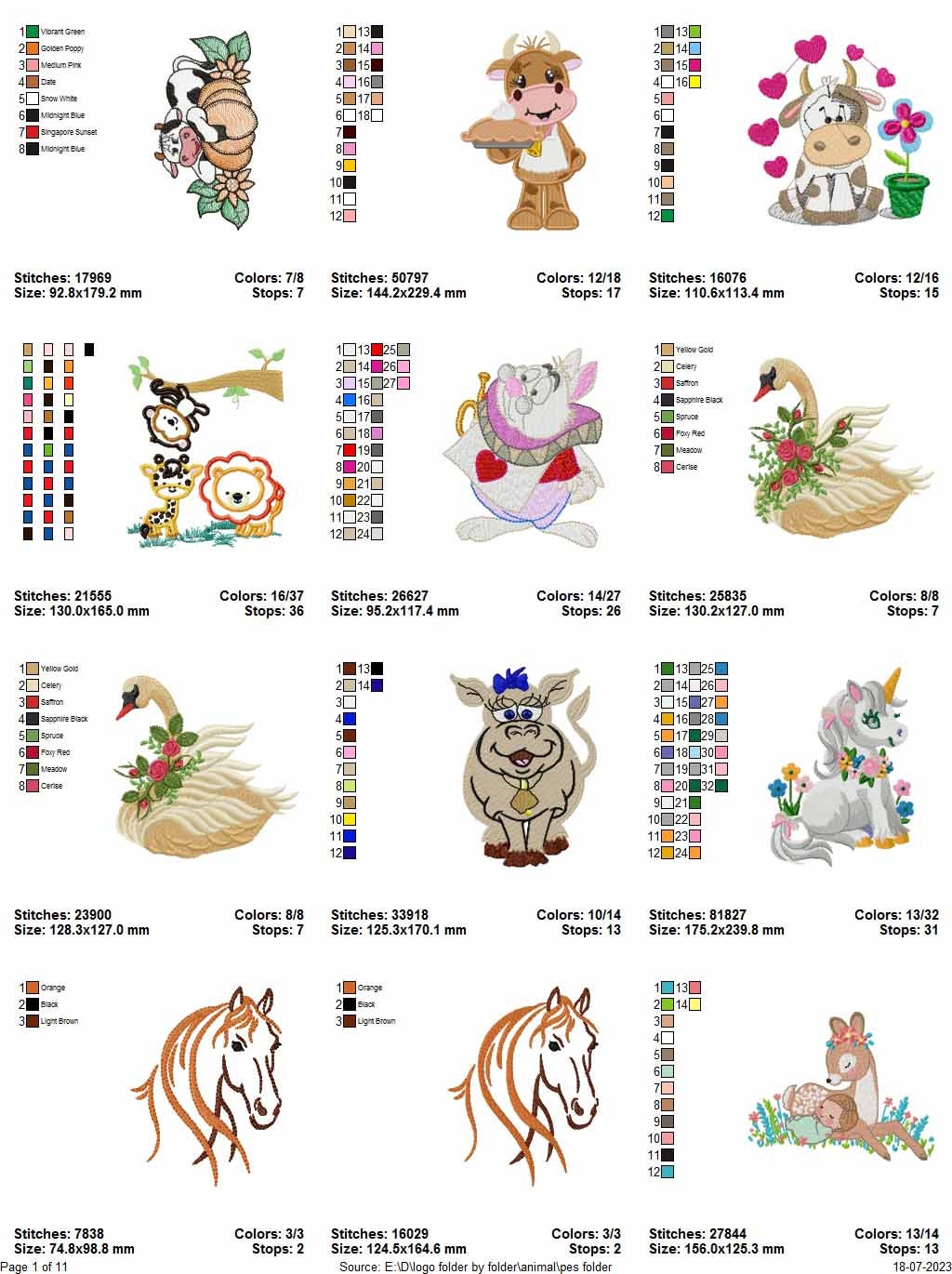 100+ Animal Embroidery Design Bundle - Animal Machine Embroidery ...
