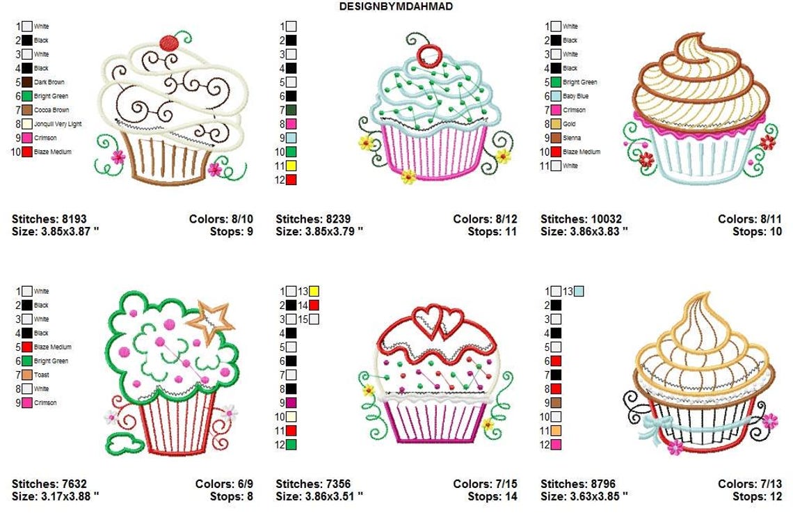 10+ Cup Cake Embroidery Design Bundle - Ice Cream Embroidery Designs ...