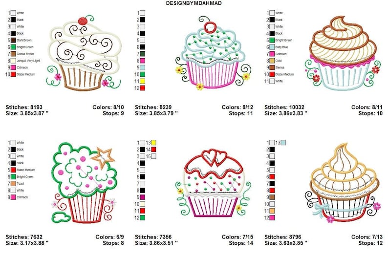 10+ Cup Cake Embroidery Design Bundle - Ice Cream Embroidery Designs ...