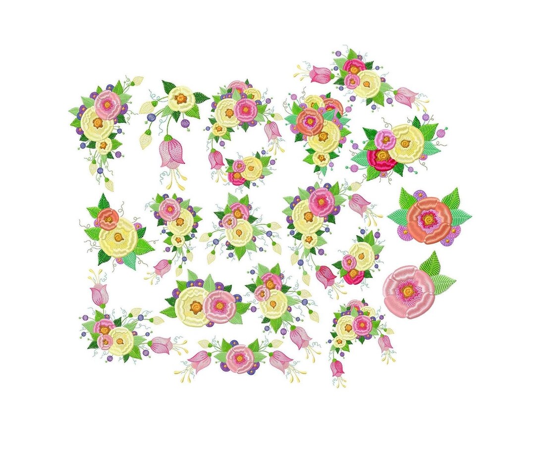 Summer Flower Embroidery Design Bundle - Wildflowers Embroidery Designs ...