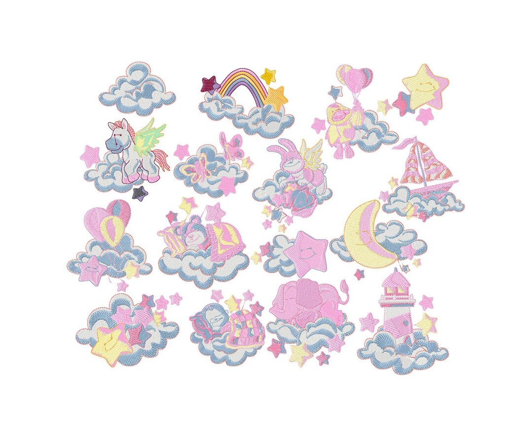 20+ Sky Embroidery Design Bundle - Cloud Embroidery Designs Machine ...