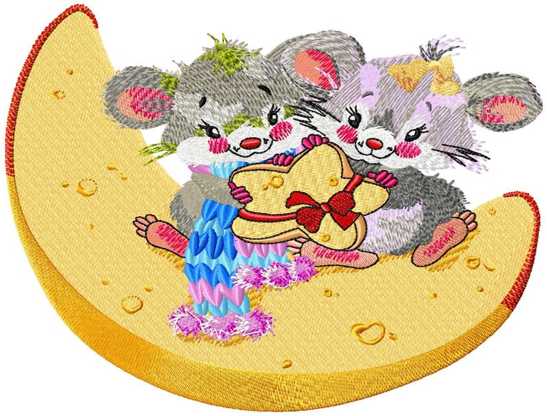 Mouse Embroidery Design Bundle - Baby Animal Embroidery Designs Machine ...