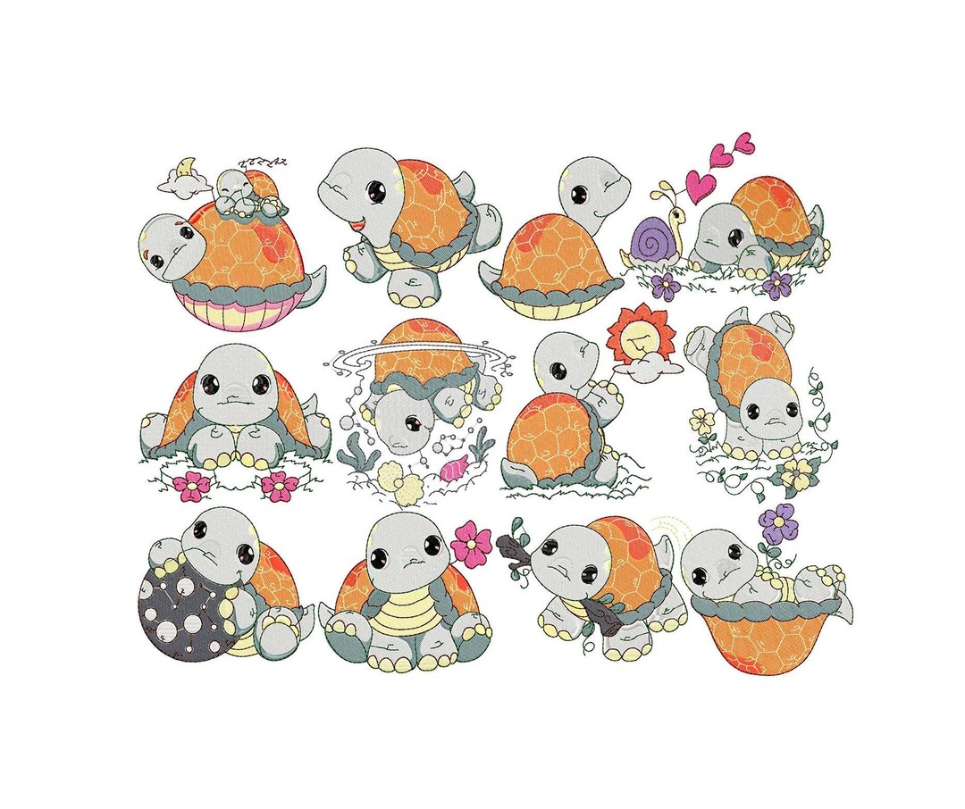 12+ Turtle Embroidery Design Bundle - Tortoise Embroidery Designs ...