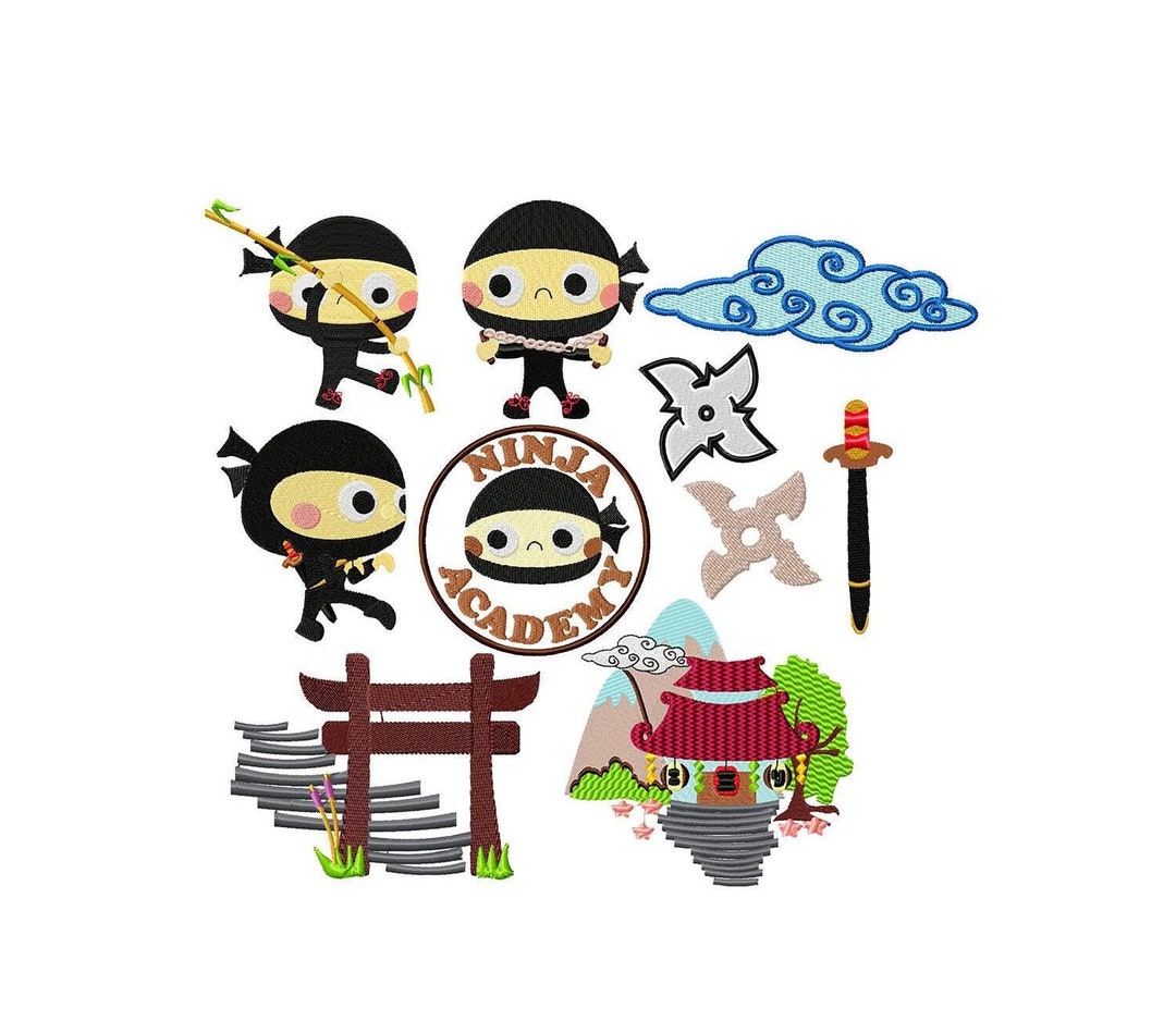 Ninja Embroidery Design Bundle - Fighting Kid Embroidery Designs ...