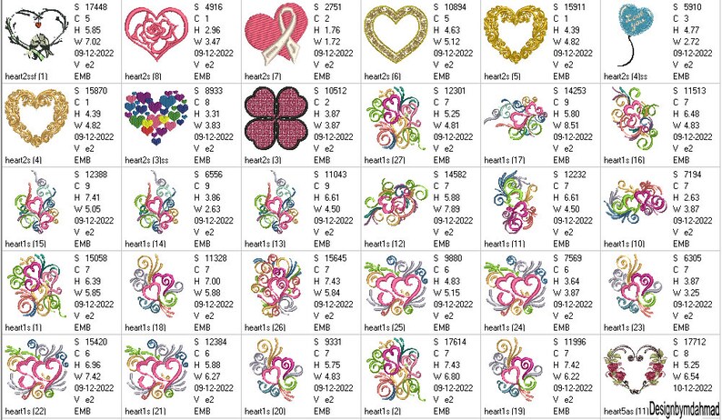 150+ Heart Embroidery Designs Bundle - Heart Machine Embroidery Design ...