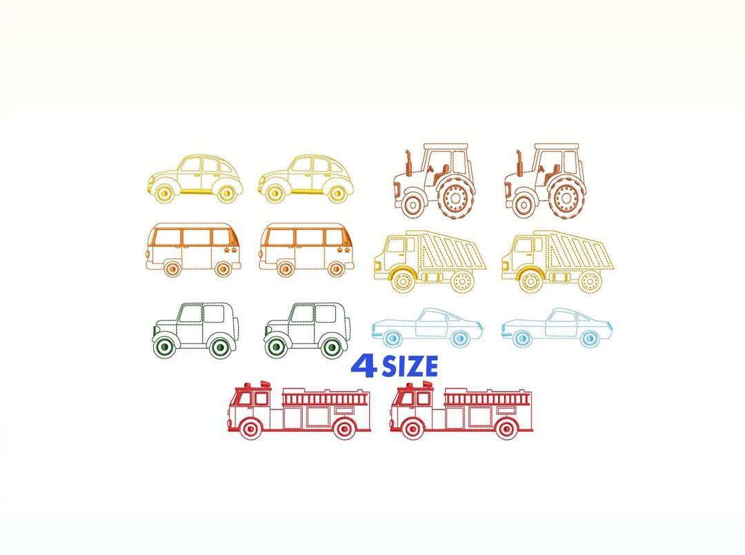 Transport Border Embroidery Design Bundle - Vehicle Border Embroidery ...