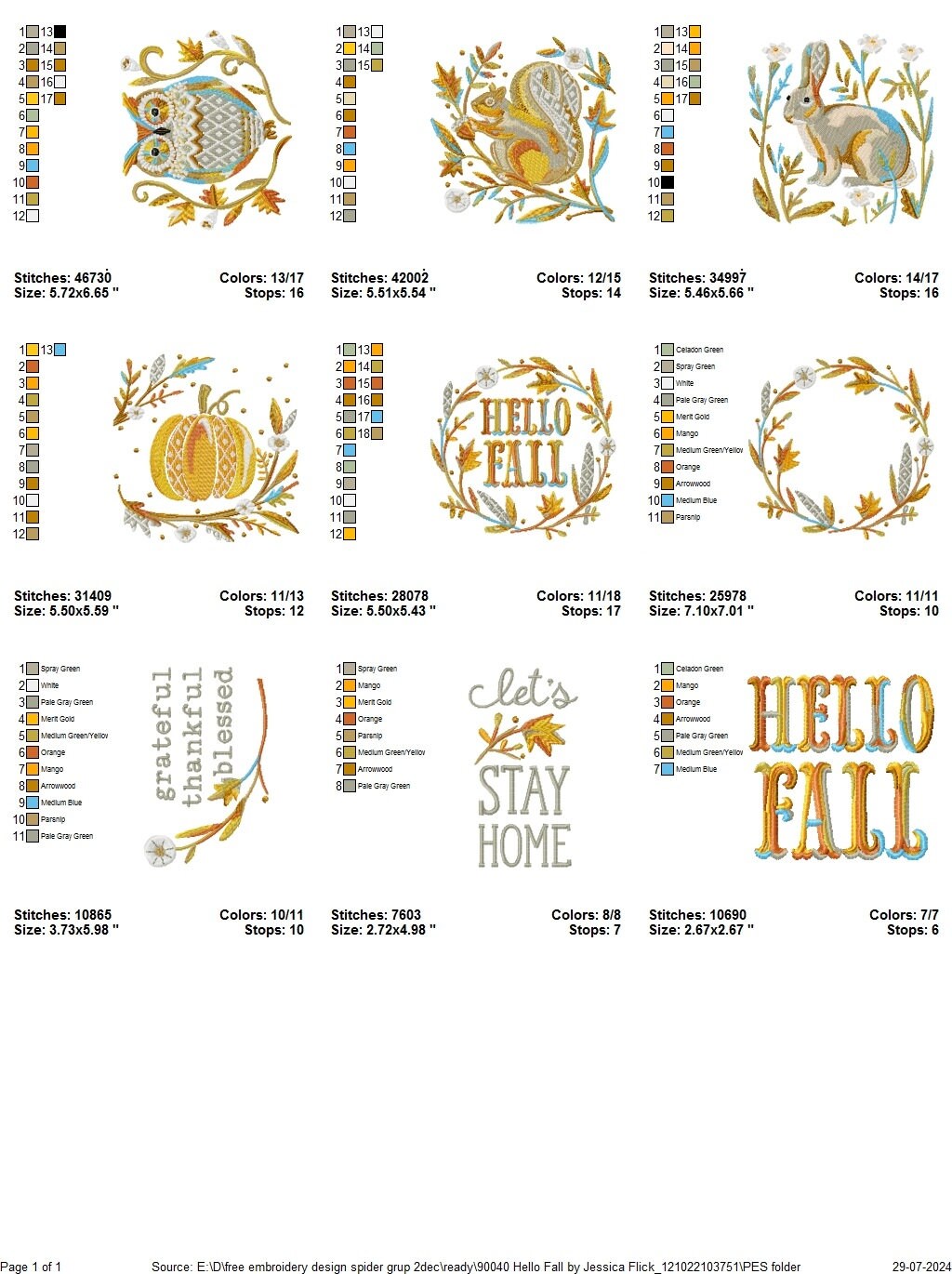 Hello Fall Embroidery Design Bundle Halloween Embroidery Designs ...