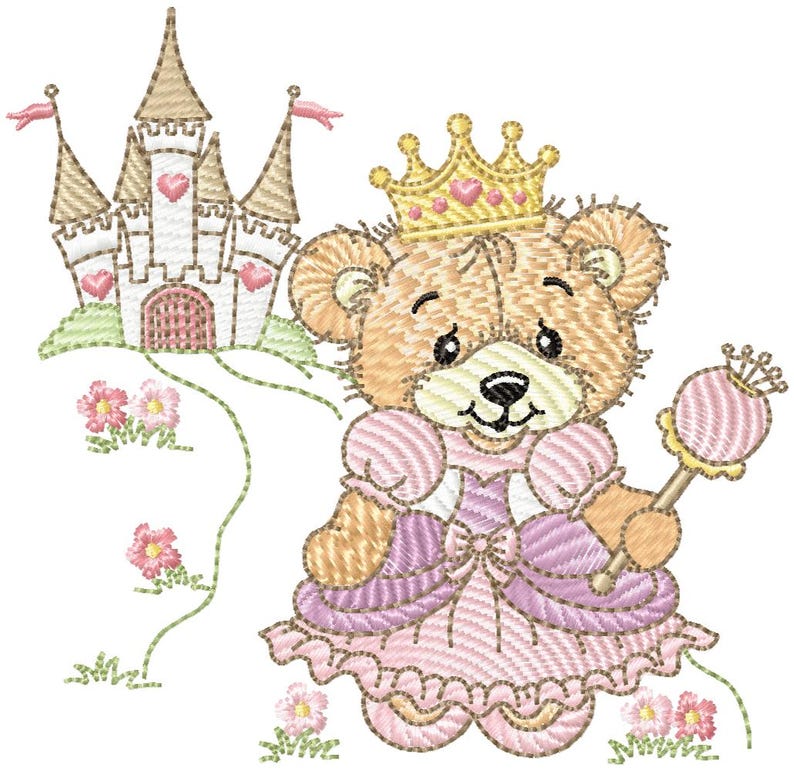 King Teddy Bear Embroidery Design Bundle - Princess Teddy Bear ...