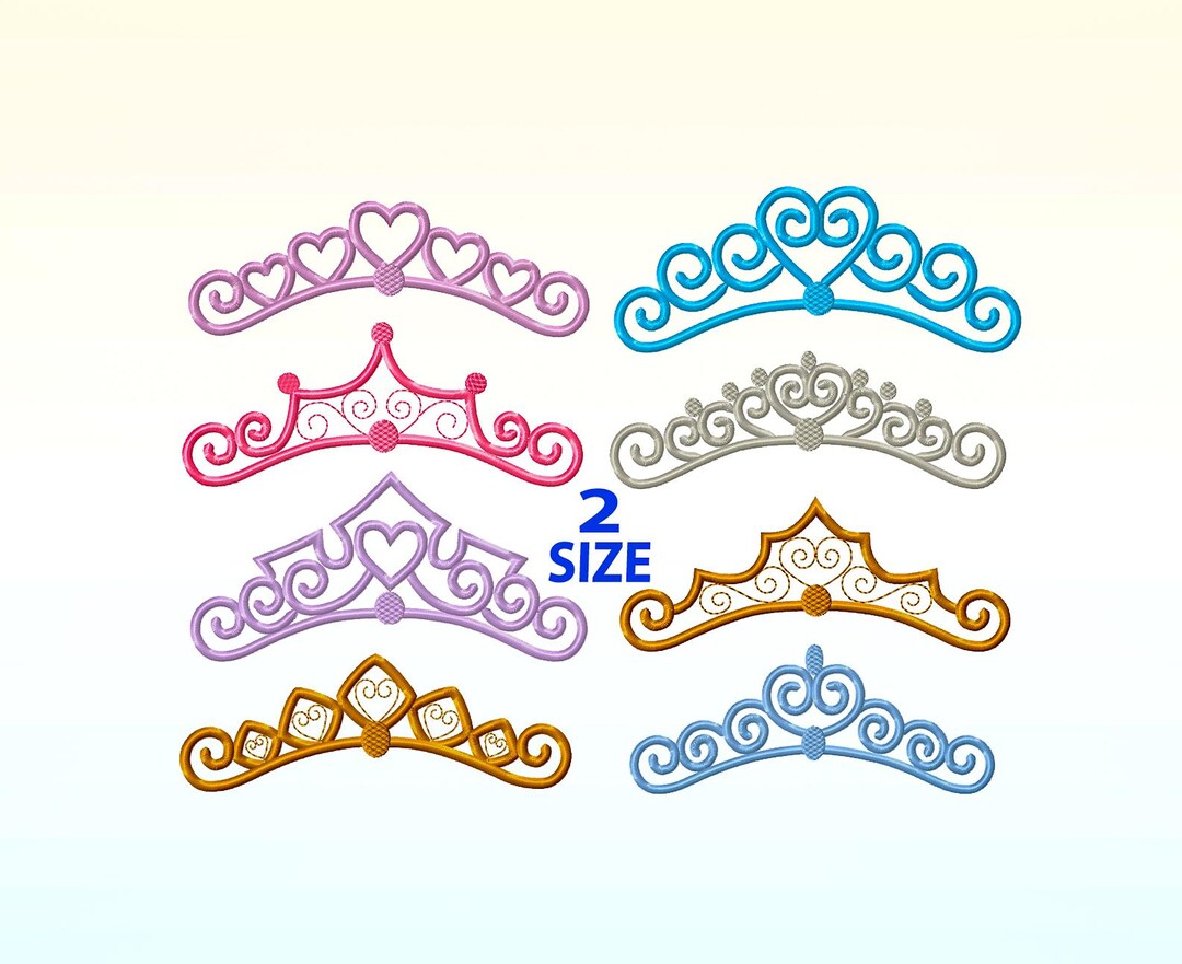 Princess Tiara Embroidery Design Bundle - Crown Embroidery Designs ...