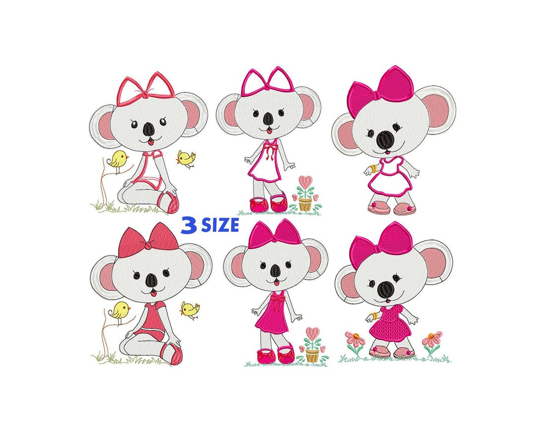 Cute Mouse Embroidery Design Bundle - Woodland Animal Embroidery ...