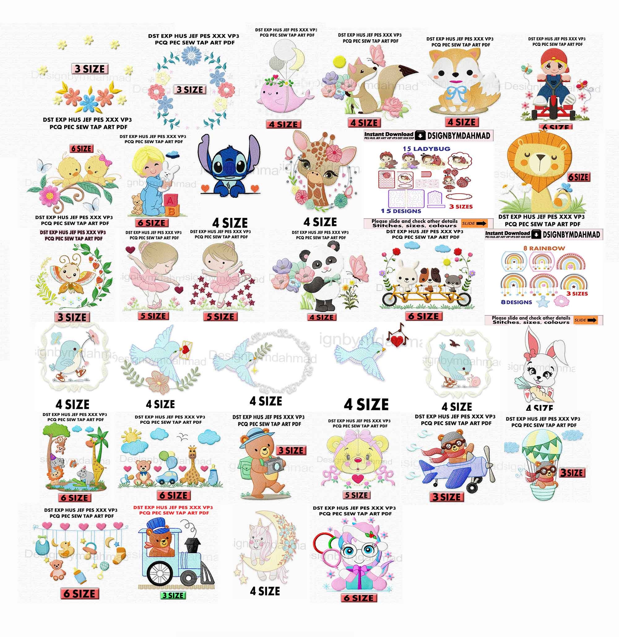 300 Ultimate Embroidery Design Mega Bundle Machine Embroidery Designs ...