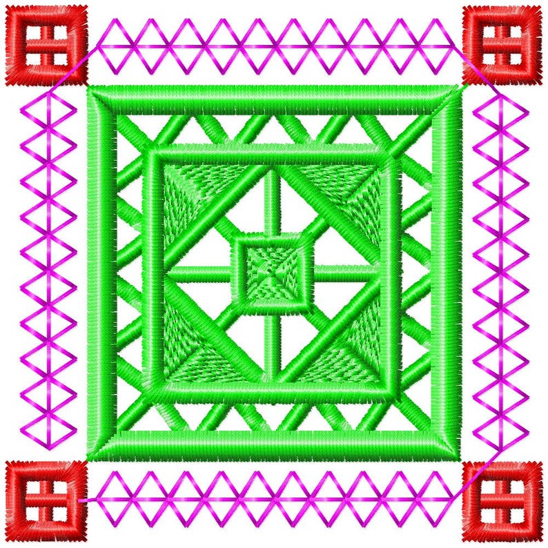 Square Frame Embroidery Design Bundle - Box Monogram Embroidery Designs ...