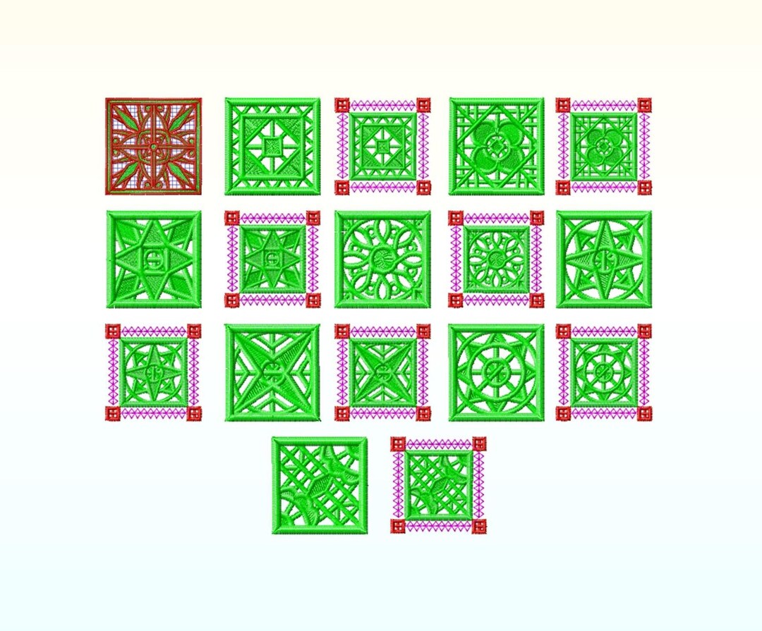 Square Frame Embroidery Design Bundle - Box Monogram Embroidery Designs ...