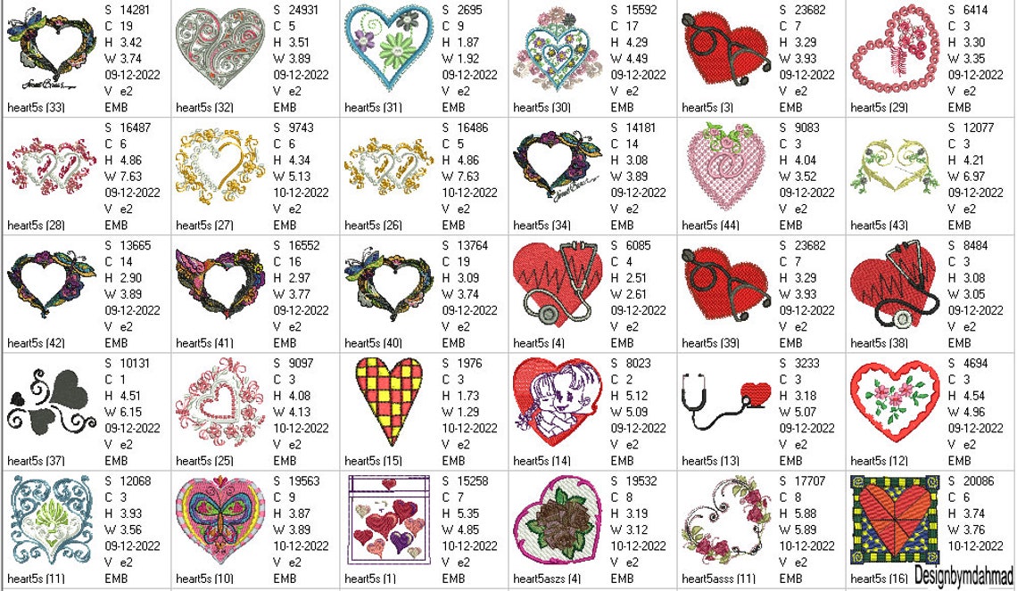 150+ Heart Embroidery Designs Bundle - Heart Machine Embroidery Design ...
