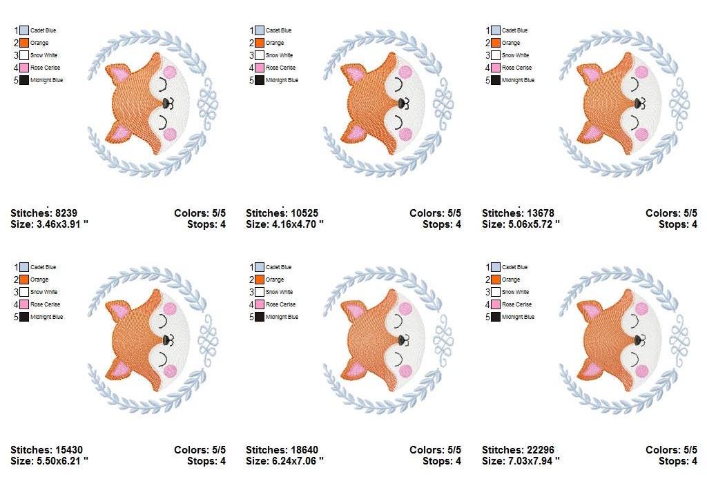 6+ Red Fox Embroidery Design Bundle - Woodland Animal Embroidery ...