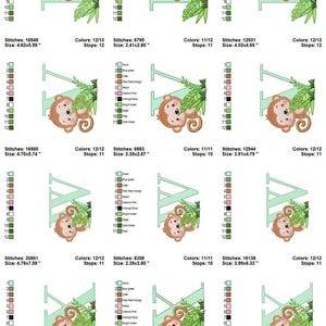 Baby Monkey Alphabet Embroidery Design Bundle - Monkey Font Embroidery ...