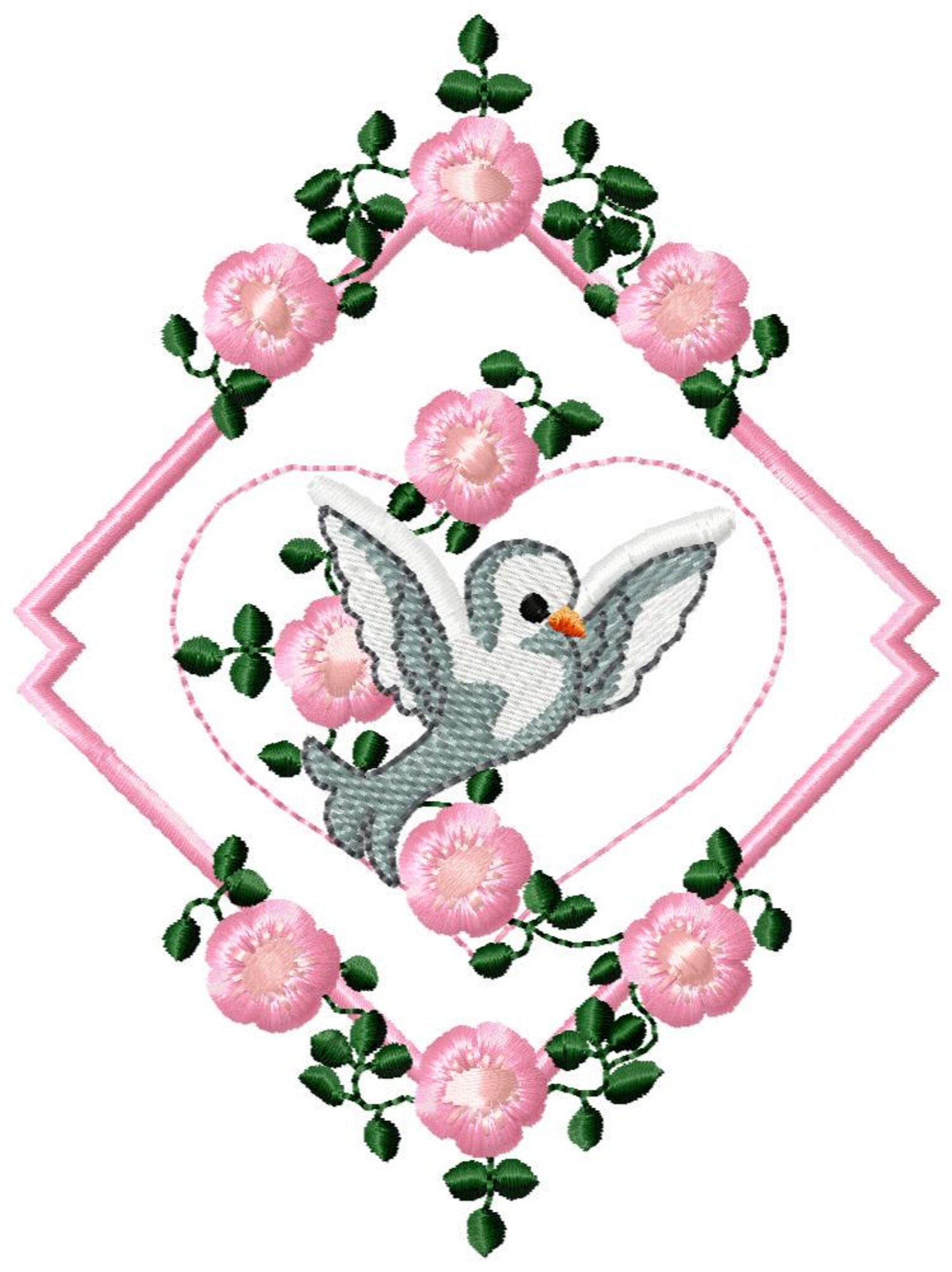 Floral Heart Frame Embroidery Design Bundle - Square Frame Embroidery ...