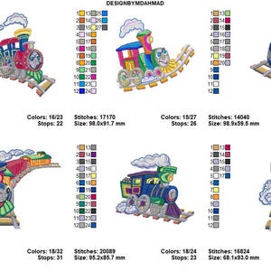 Train Engine Embroidery Design Bundle- Trains Embroidery Designs ...