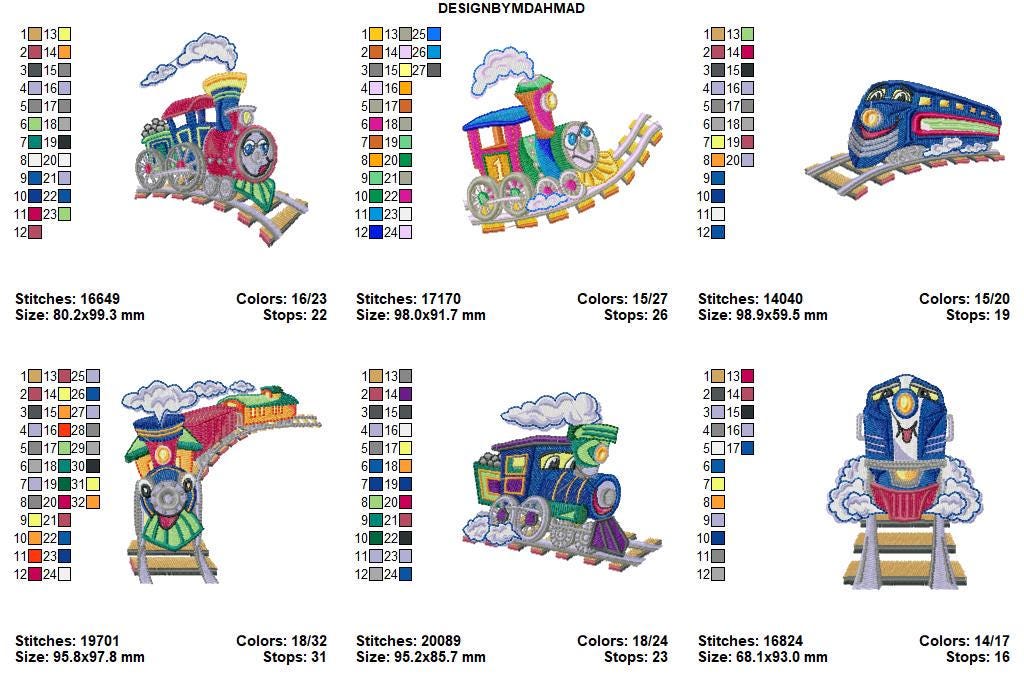 Train Engine Embroidery Design Bundle- Trains Embroidery Designs ...