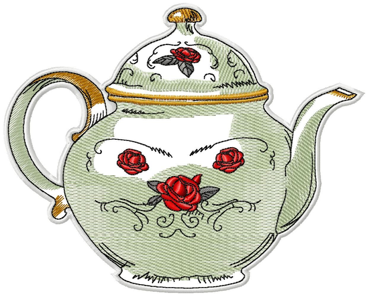 Tea Cups Embroidery Design Bundle Kitchen Embroidery Designs Machine ...