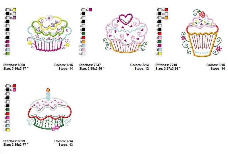 10+ Cup Cake Embroidery Design Bundle - Ice Cream Embroidery Designs ...