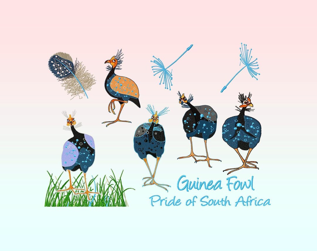 Guinea Fowl Embroidery Design Bundle Chicken Hen Embroidery Designs ...