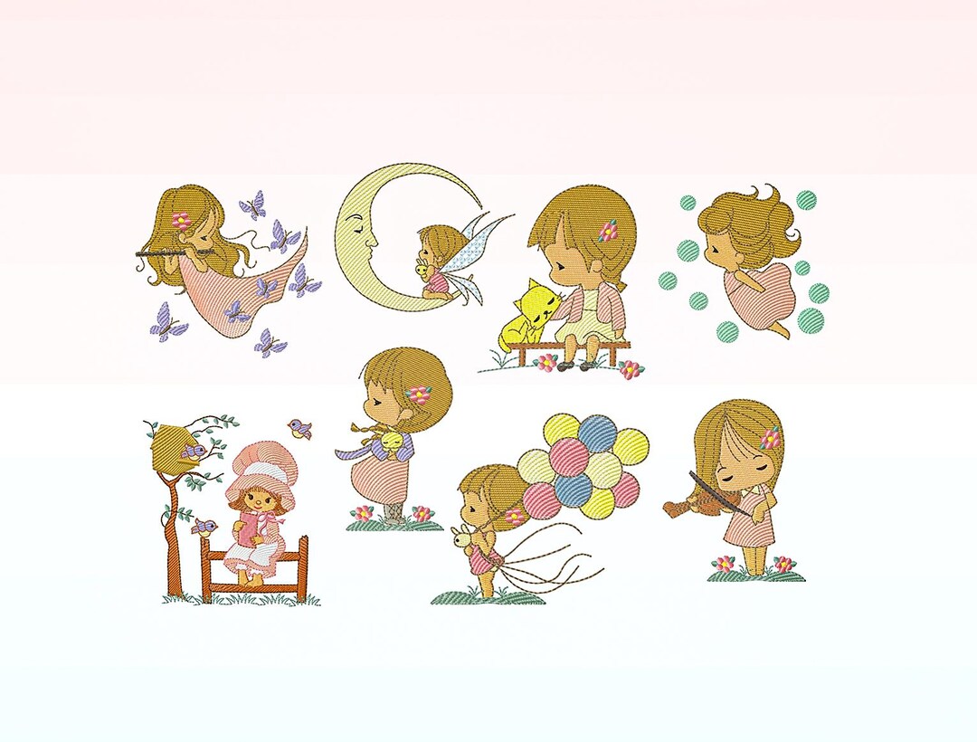 Spring Baby Embroidery Design Bundle - Spring Girl Embroidery Designs ...