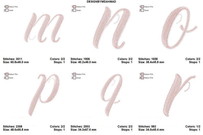 Cursive Alphabet Embroidery Design Bundle - Cursive Font Embroidery ...