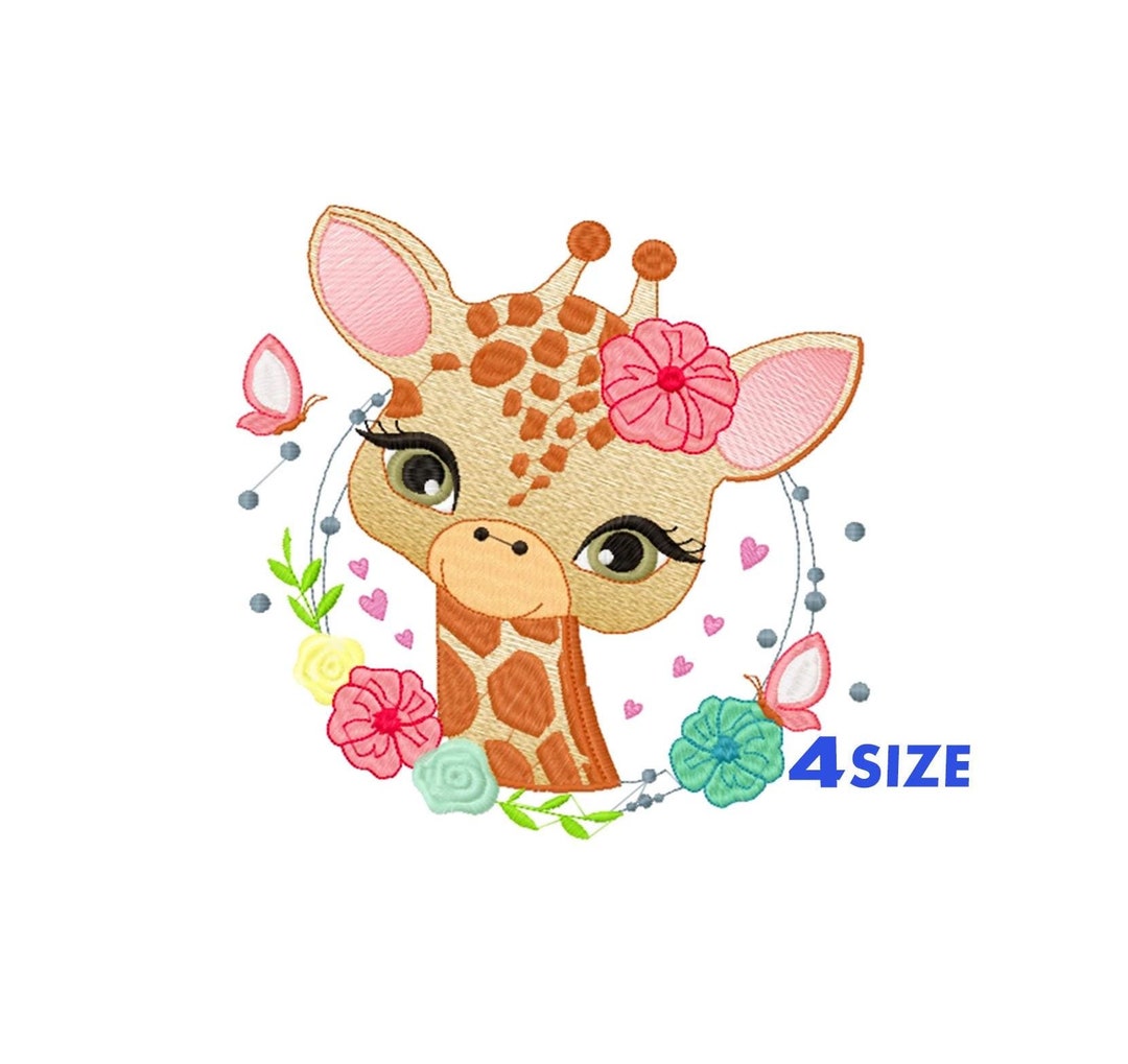 Baby Giraffe Embroidery Designs - Butterfly Embroidery Designs Machine ...