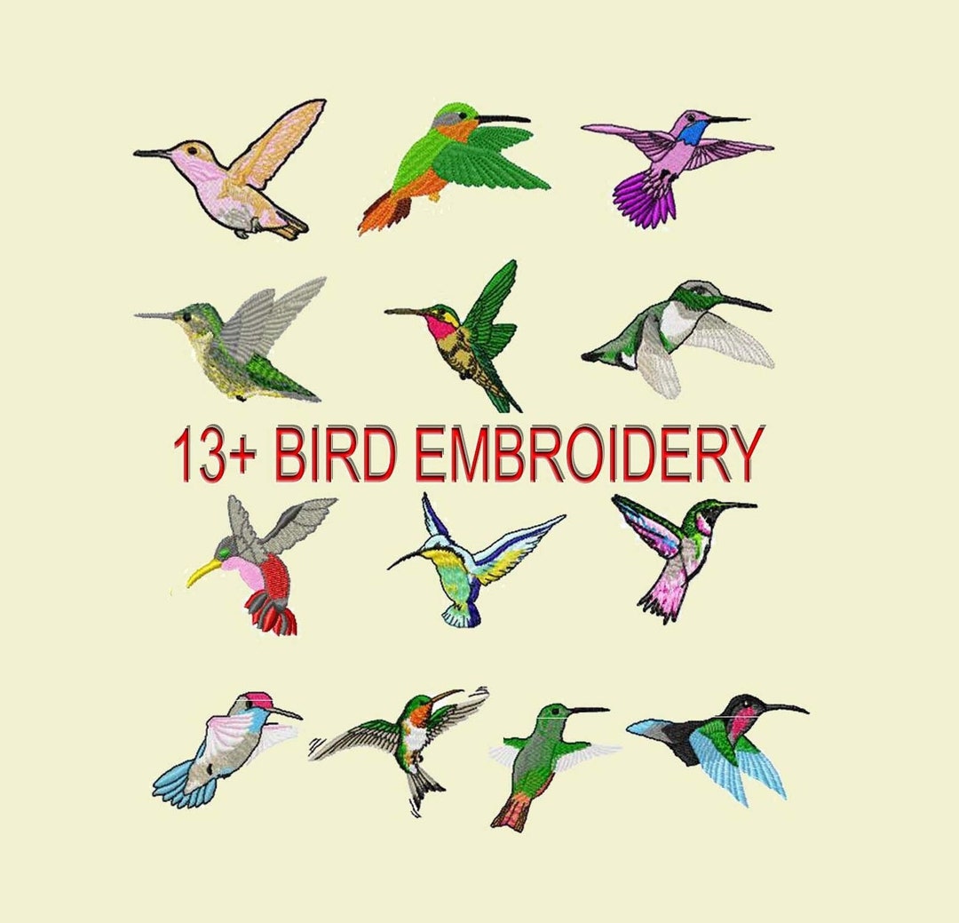 Bird Embroidery Designs Bundle Woodland Bird Embroidery Design Machine ...