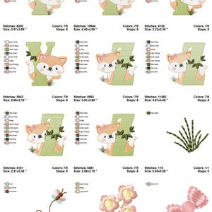 Baby Red Fox Alphabet Embroidery Design Bundle - Fox Font Embroidery ...